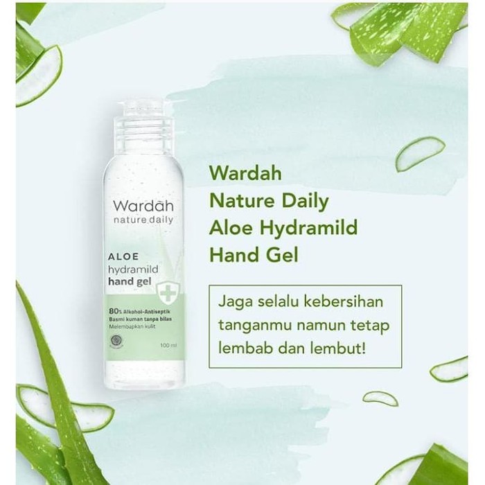 Wardah Nature Daily Aloe Hydramild Hand Gel 100ml - Wardah Beauty Brunei