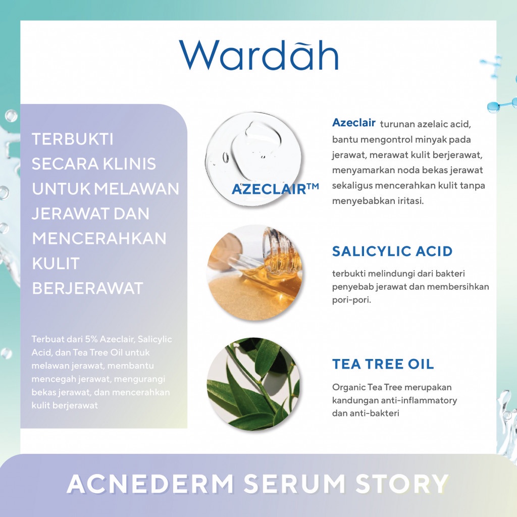 Wardah Acnederm Acne Care Serum 15ml - Wardah Beauty Brunei