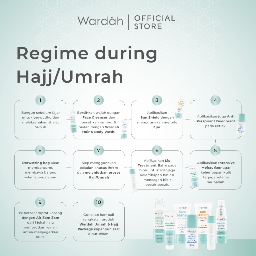 WARDAH HAJJ & UMRAH PACKAGE 7PCS - Wardah Beauty Brunei