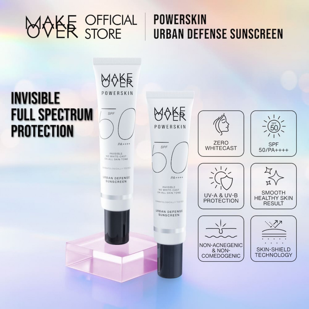 Make Over Powerskin Urban Defense Sunscreen SPF 50 - Wardah Beauty Brunei