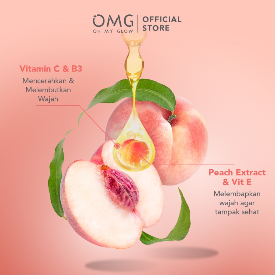 OMG Peach Glowing Face Wash 50g - Wardah Beauty Brunei