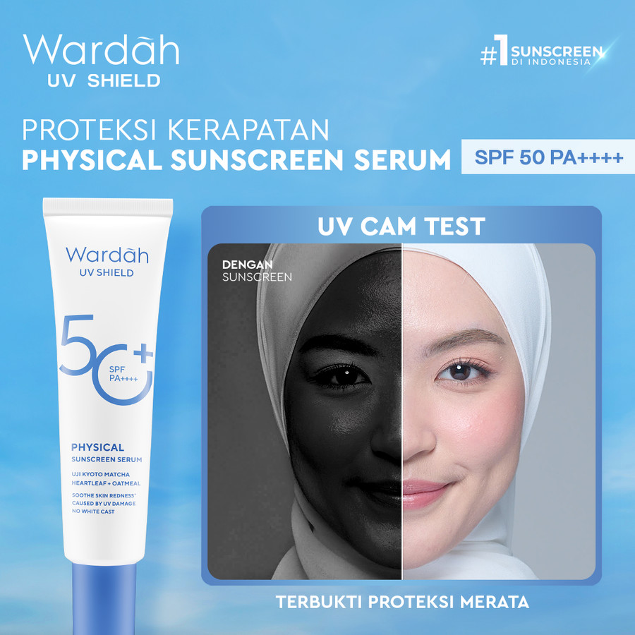 WARDAH UV Shield Physical Sunscreen Serum SPF 50+ PA++++ 30ML - Wardah ...